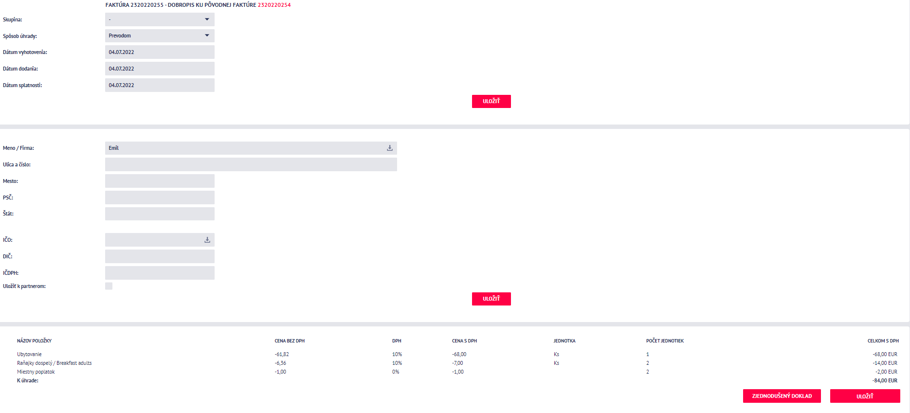 Ako vystornujem faktúru? - Ellipse Cloud API